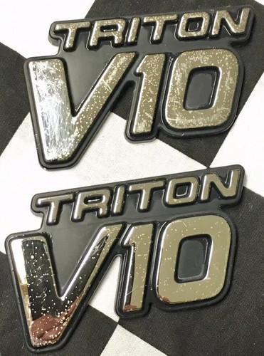 1999-2004 Ford F250 F350 Superduty Chrome Triton V10 Fender Emblem LH ...