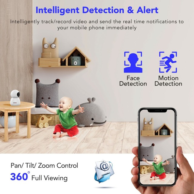 EverGrow Security Camera 3MP Ultra HD Baby Monitor - White for sale ...