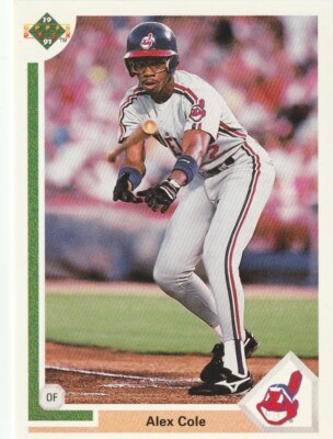 FREE SHIPPING-MINT-1991 Upper Deck Alex Cole #654-PLUS INDIANS BONUS ...