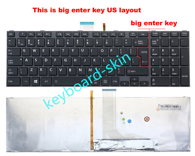 New backlit Keyboard for Toshiba S850 S855 S870 S875 P850 P870 Qosmio ...