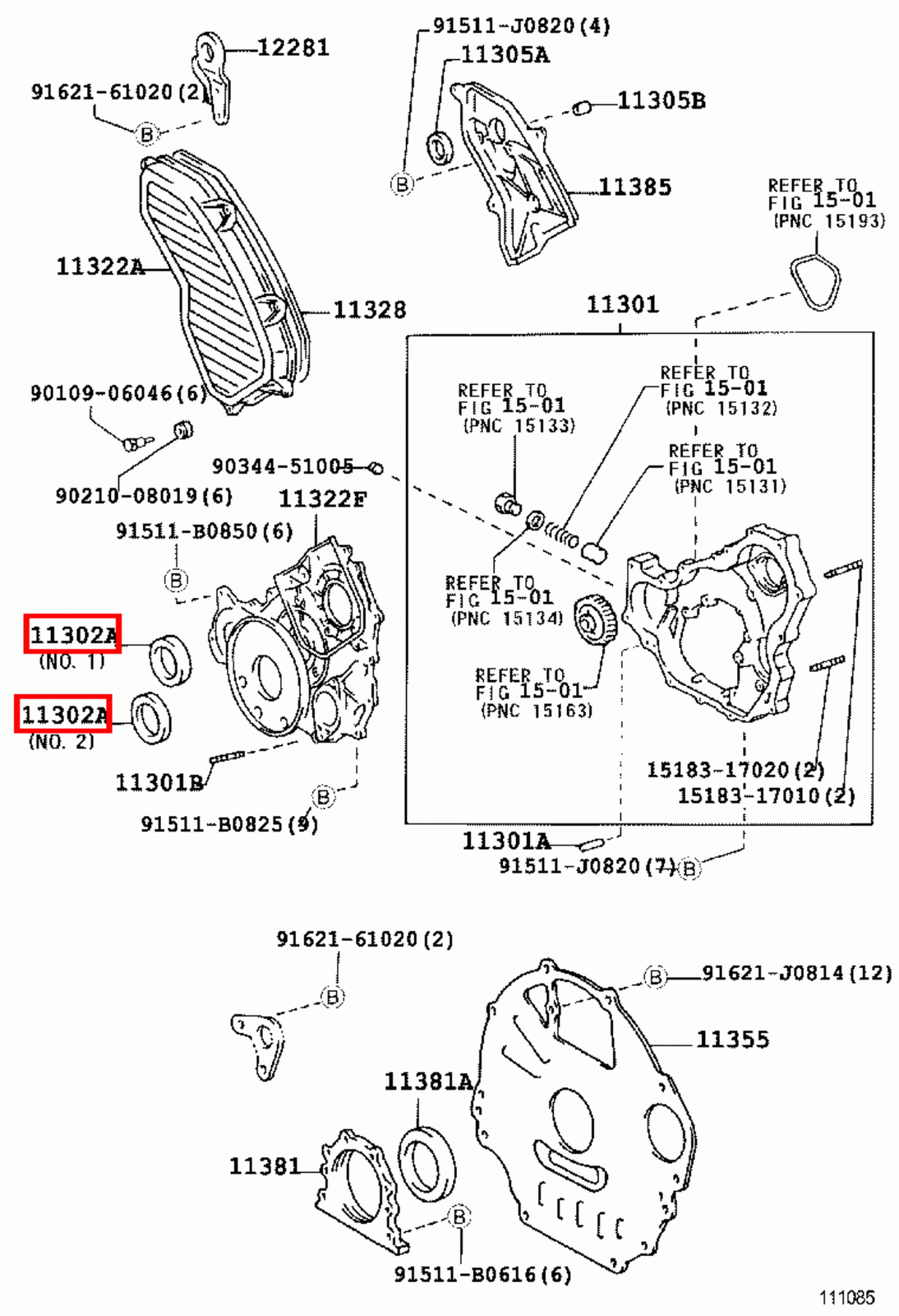 Genuine Coaster HZB40 HZB36 HZB31 1HZ Front Timing Cover Crankshaft Oil ...