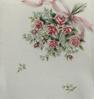 Vintage Mid Century Birthday Pretty Pink Striped Parasol Roses Greeting ...