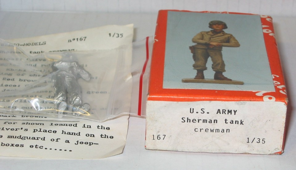 BELGO MODELS VINTAGE PLOMB 1/35 U.S ARMY SHERMAN TANK CREWMAN N° 167 | eBay