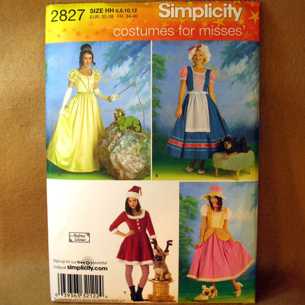 Simplicity 2827 4 Historical Styles Dress Sewing Pattern 6-12 Vintage ...