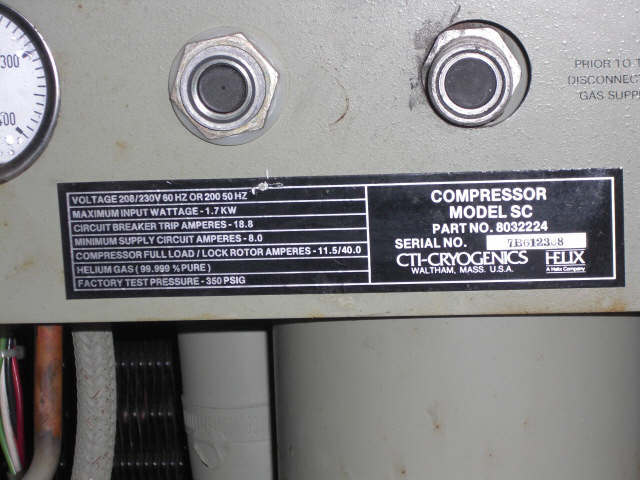 CTI-Cryogenics Helix Model SC Compressor | eBay