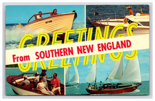 Postcard: Greetings From Southern New England, Vintage Boats, Sailing ...