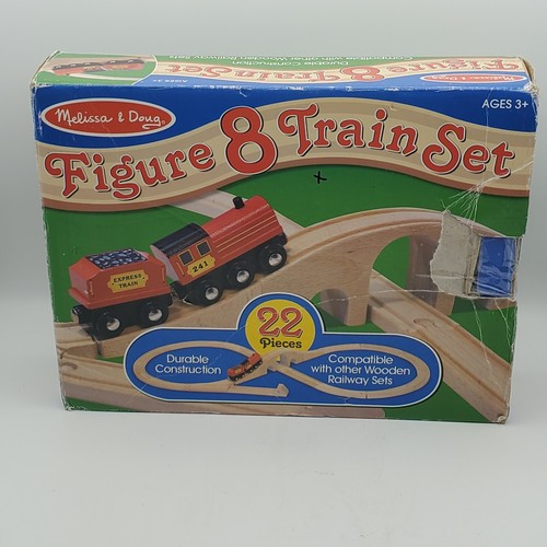 Melissa & Doug Figure 8 Train 22 Piece Set Wood Railway | eBay
