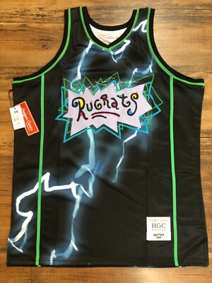 Nickelodeon Rugrats Reptar Authentic black Basketball Jersey Headgear ...