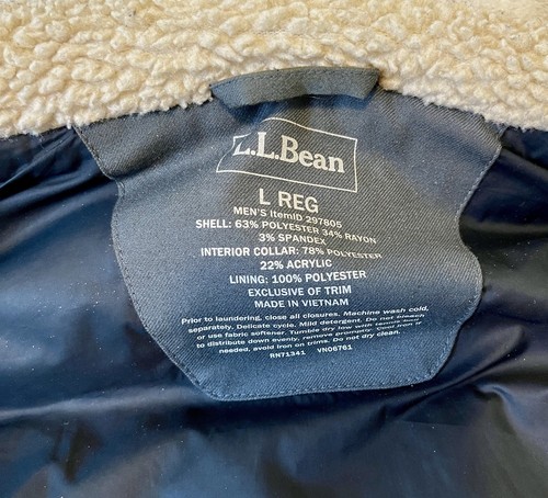 LL Bean Brackett Downtek Water Repellent Down Gray Puffer Coat Jacket ...