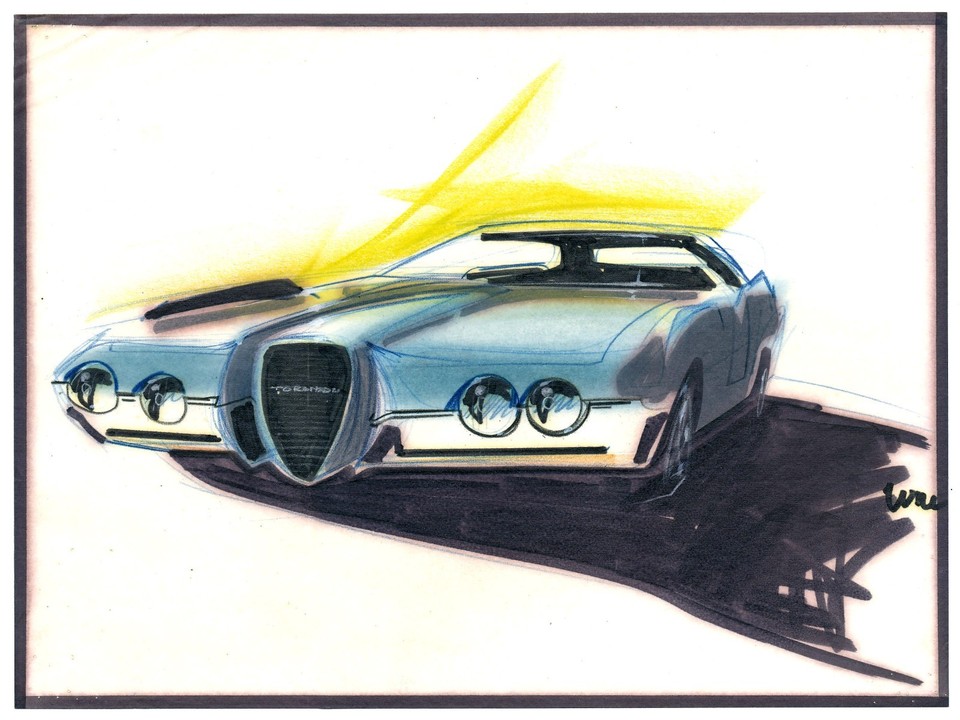 Original Vintage GM Styling Studio Olds Toronado Concept Sketch Drawing ...