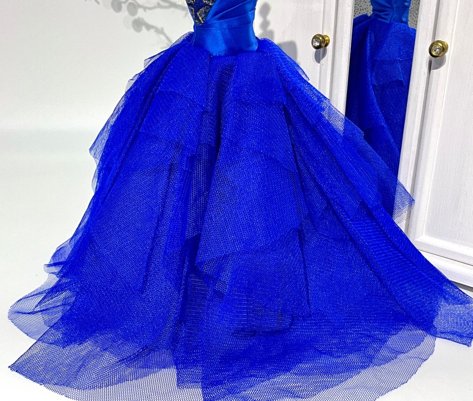 Dramatic Cobalt Blue Cora Gu GOWN For Barbie & Similar Sized Doll | eBay