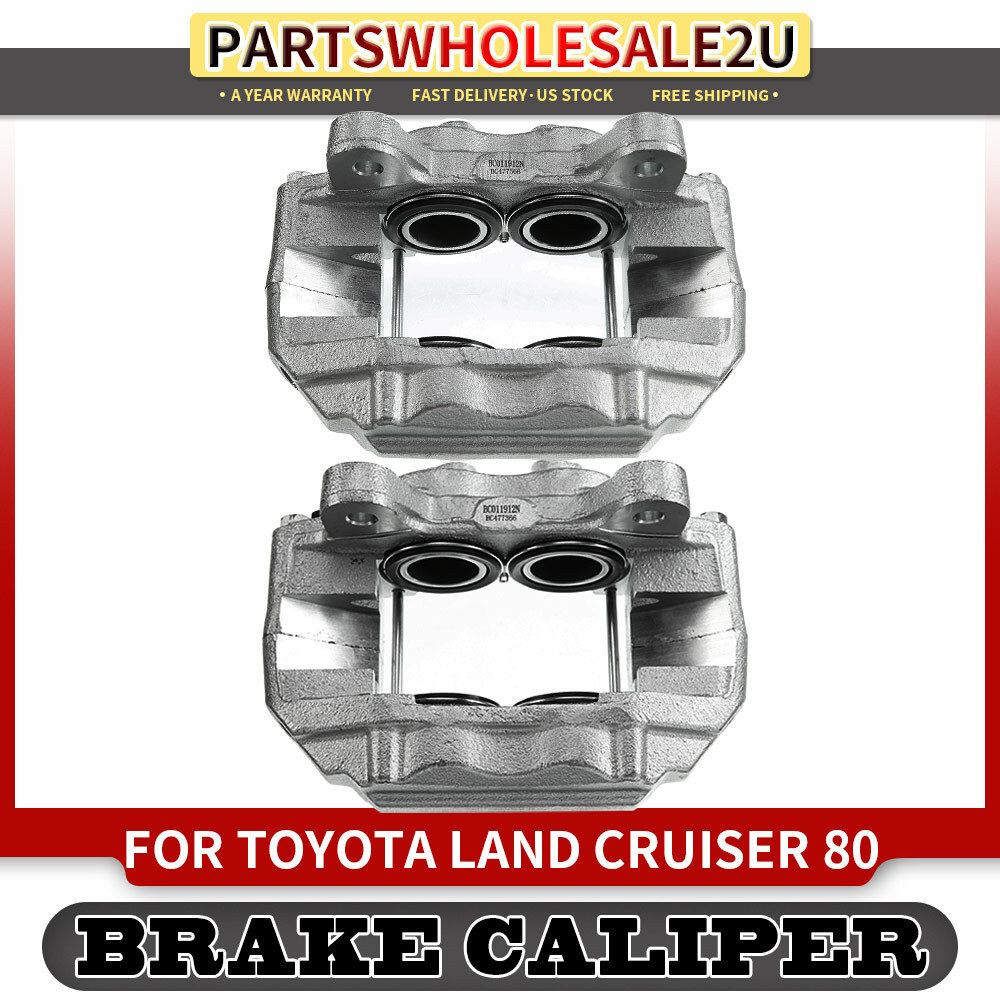 2x Front Left & Right Disc Brake Calipers for Toyota Land Cruiser 93-97 ...