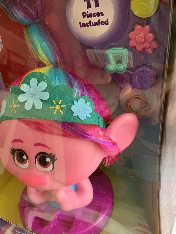 NEW TROLLS DREAMWORKS WORLD TOUR POPPY STYLING HEAD 11pcs NIB 12” | eBay