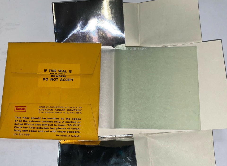 KODAK COLOR COMPENSATING GELATIN FILTER NO. CC05G 3" or 7.6cm Square ...