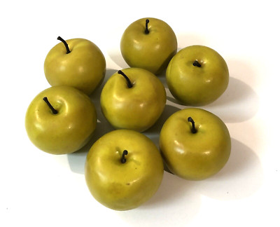 7 Vintage Faux Fake Green Apples Fruit Granny Farmhouse Staging Theatre ...