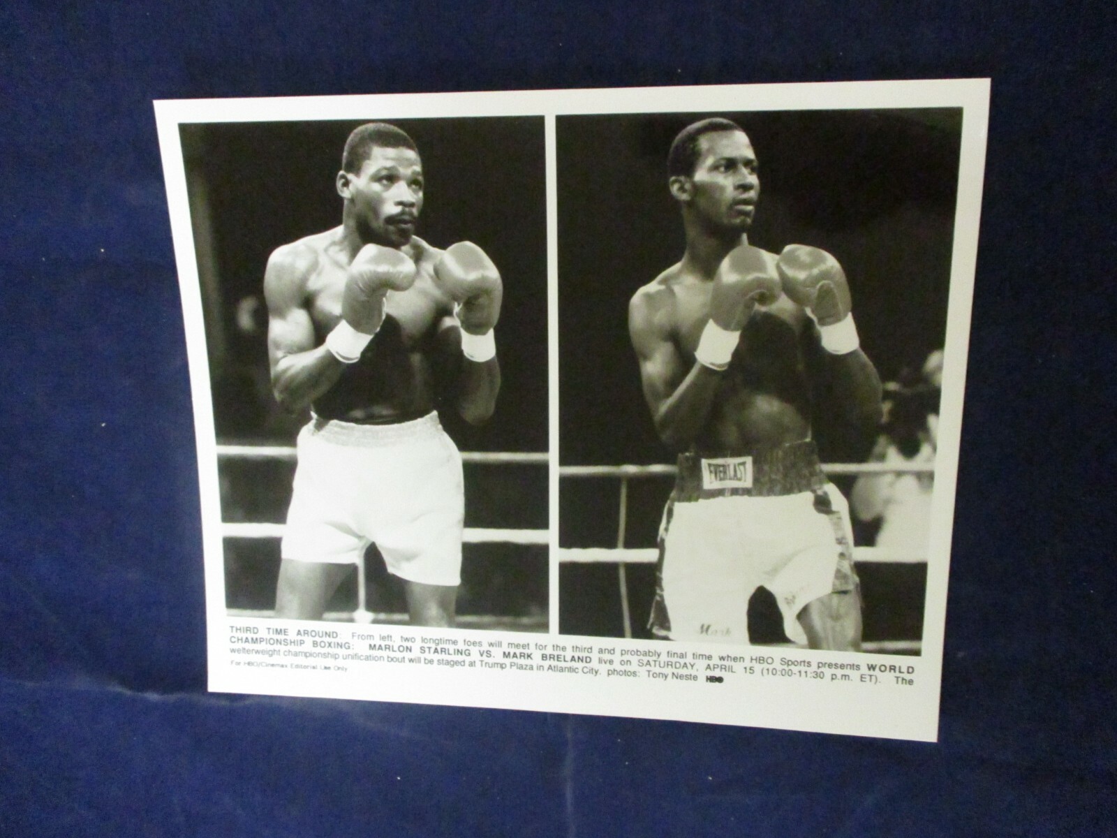 Vintage Marlon Starling vs Mark Breland HBO Sports Boxing Glossy Press ...