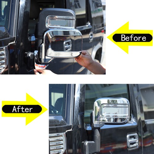 SIDE DOOR MIRROR COVER TRIMS MOULDING CHROME FOR 2003-2009 HUMMER H2 ...