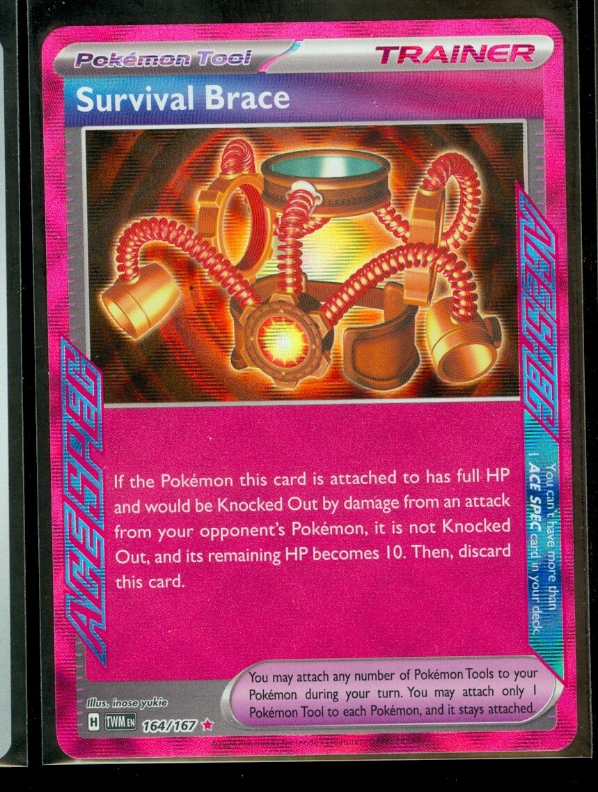 Pokemon SURVIVAL BRACE 164/167 - Twilight Masquerade - ACE SPEC HOLO ...