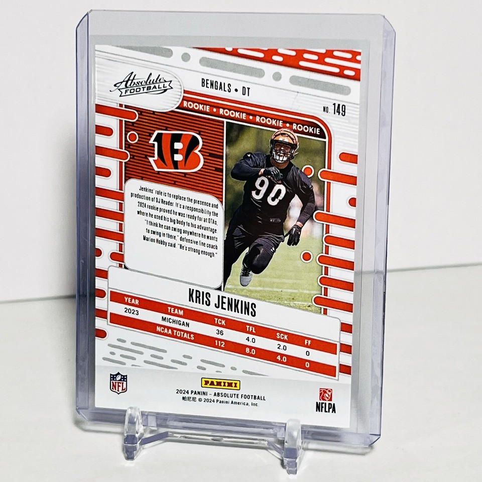2024 Absolute Kris Jenkins Rookie Card RC #149 - Bengals | eBay
