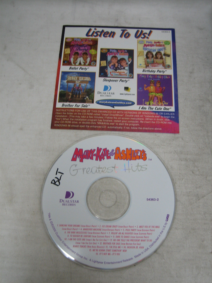 mary-kay & ashley olsen greatest hits cd disc and front cover only ...