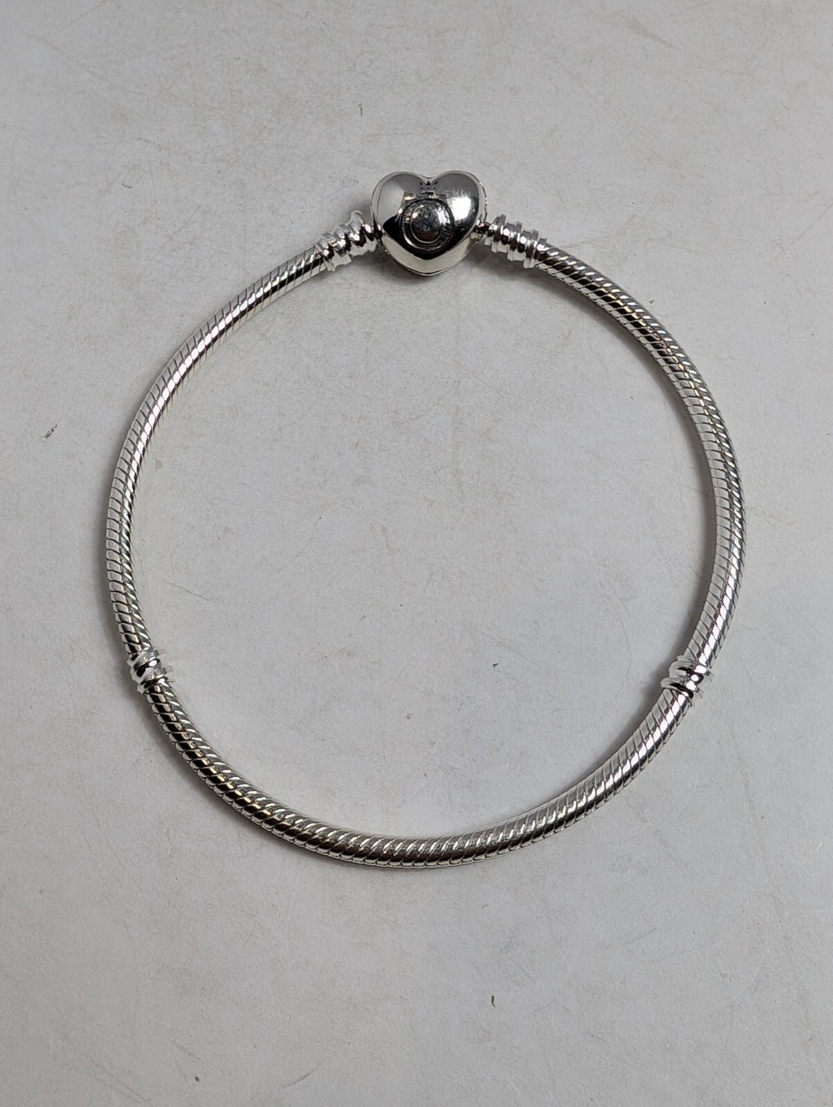 Authentic Pandora Bracelet, Sterling Silver with Heart Clasp #590719 | eBay