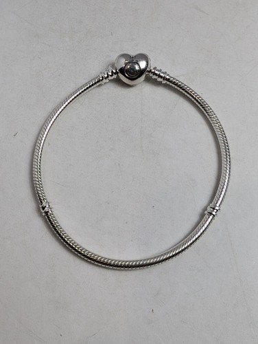 Authentic Pandora Bracelet, Sterling Silver with Heart Clasp #590719 | eBay