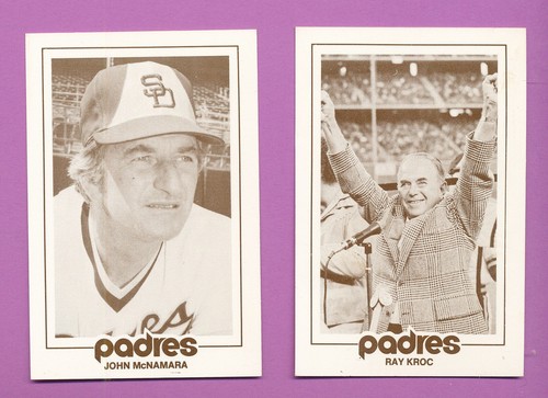 SDP LOT 2) RAY KROC MCDONALDS OWNER JOHN MCNAMARA 1977 PADRES BLANK ...