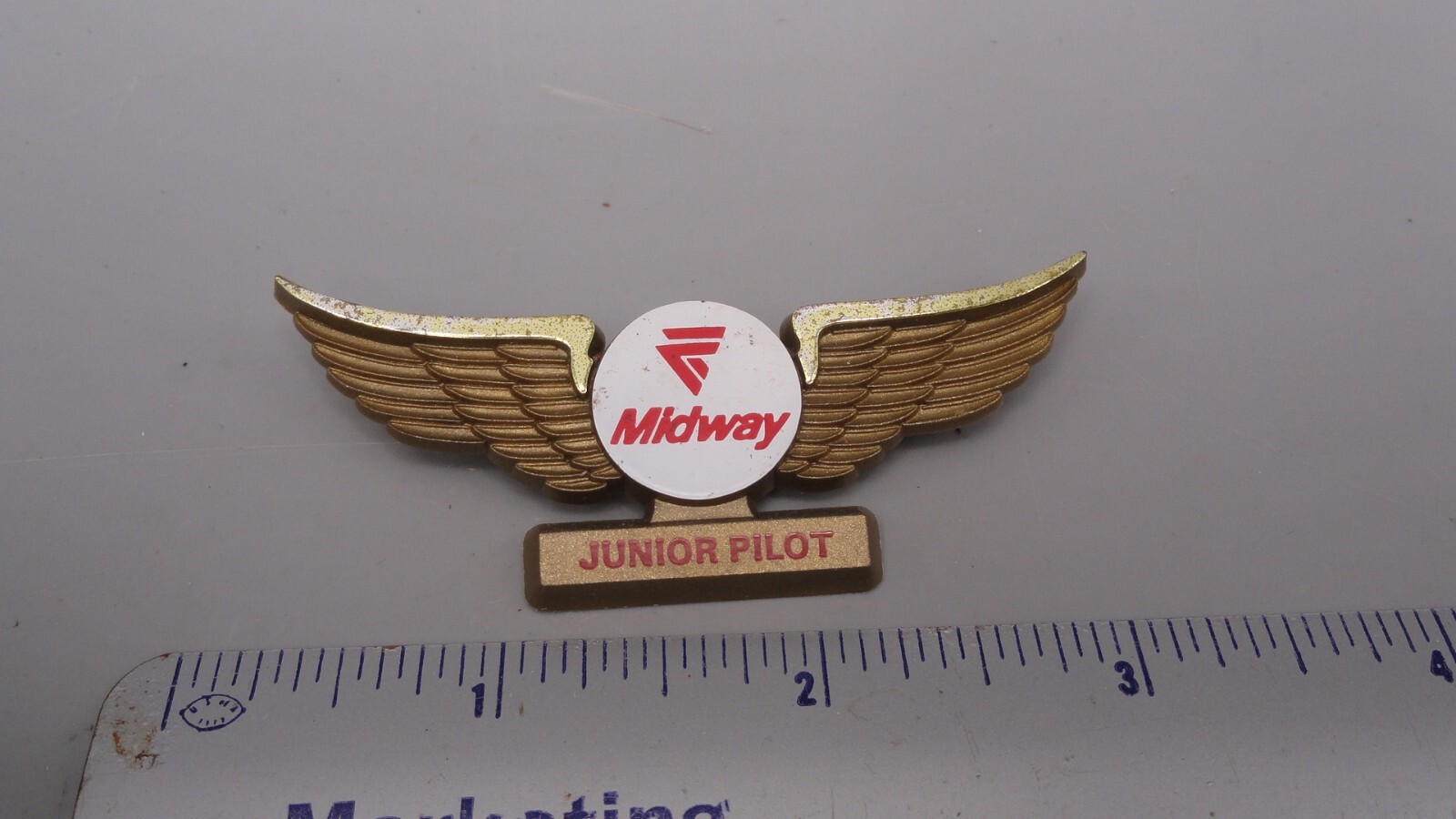 Vintage Stoffel Seals Midway Airlines Junior Pilot Wings Hat Lapel Pin ...