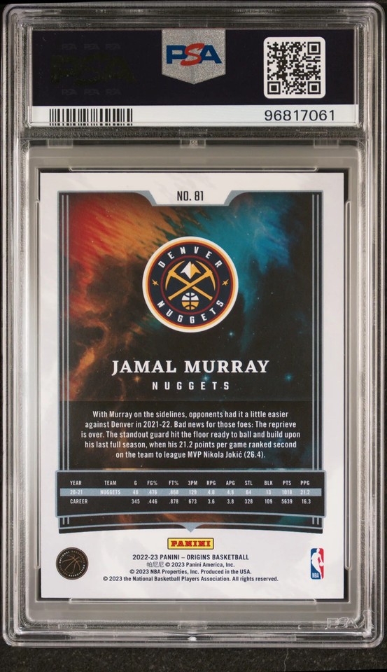 2022 Panini Origins Jamal Murray #81 Maroon 052/115 PSA 8 | eBay