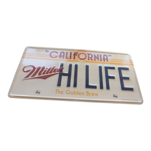 1990s MILLER HIGH LIFE BEER California LICENSE PLATE TIN BAR SIGN | eBay