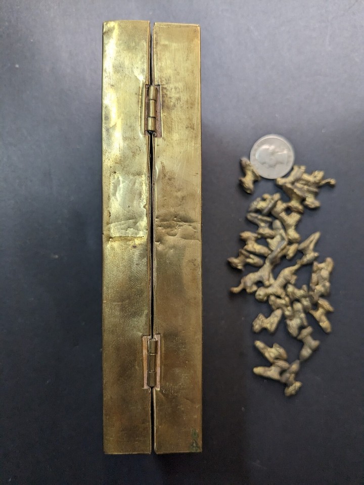 Bagh Chal Tiger Goat Board Game Rare Unique Brass 6" x 6" Small version ...