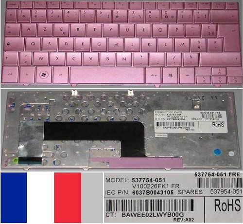 Keyboard AZERTY French HP Mini110c-1130SF V100226FK1 537754-051 537954 ...