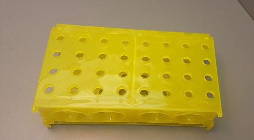 4 WAY FLIPPER RACK rectangle 6 7/8 X 3 1/2" X2" / Yellow Very clean ...