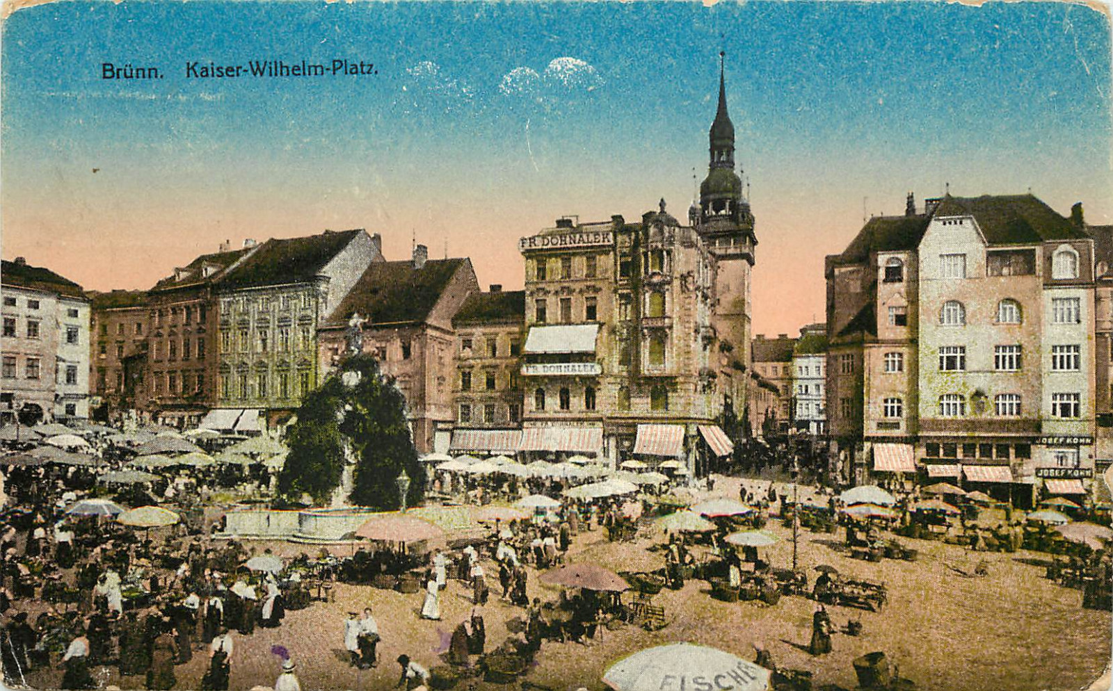 Vintage Postcard Brunn Kaiser Wilhelm Platz Bavaria Germany Posted Brno ...