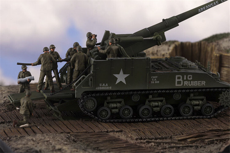 1/72 Scale WWII US PMA M40 155mm Gun Motor Carriage with 8 crews set ...