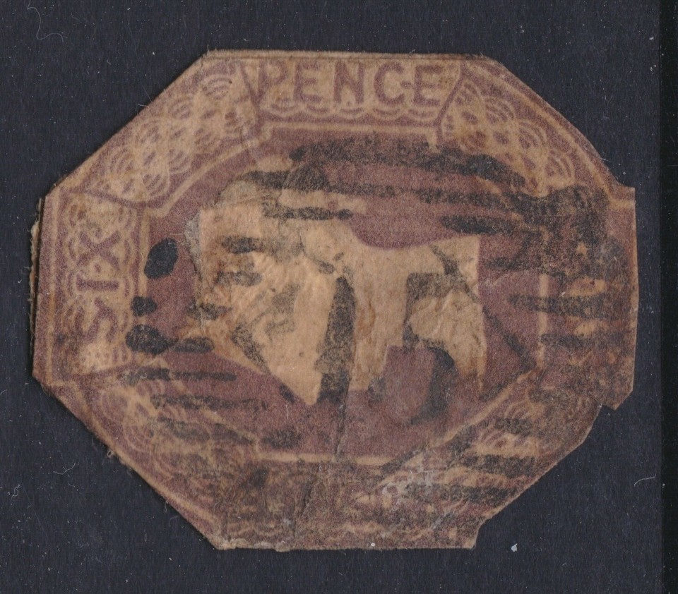 1847 SG59 GB QV 6d Purple Embossed Number Frank | eBay