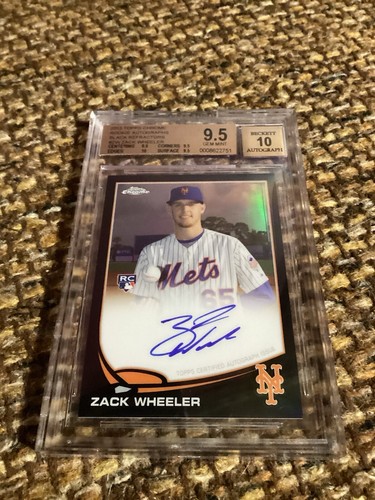 2013 Topps Chrome Black Refractor Auto Zack Wheeler Beckett 9.5 | eBay