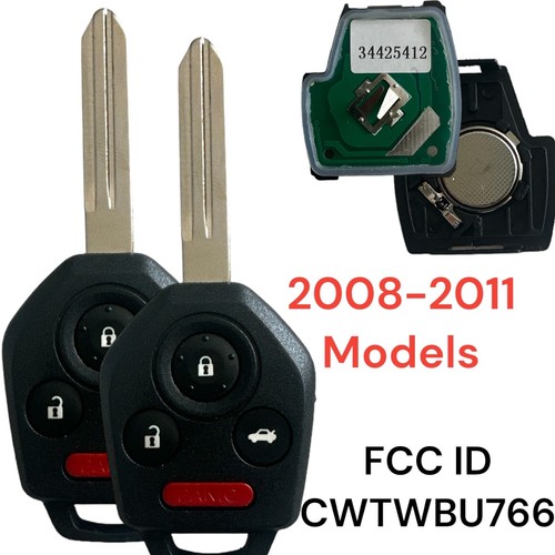 2 Replacement for Subaru Outback 2008 2009 Remote Key Fob Car CWTWBU766 ...