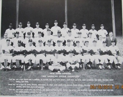 NEW YORK YANKEES 1963 TEAM PHOTO 8X10 MICKEY MANTLE YOGI BERRA ROGER ...