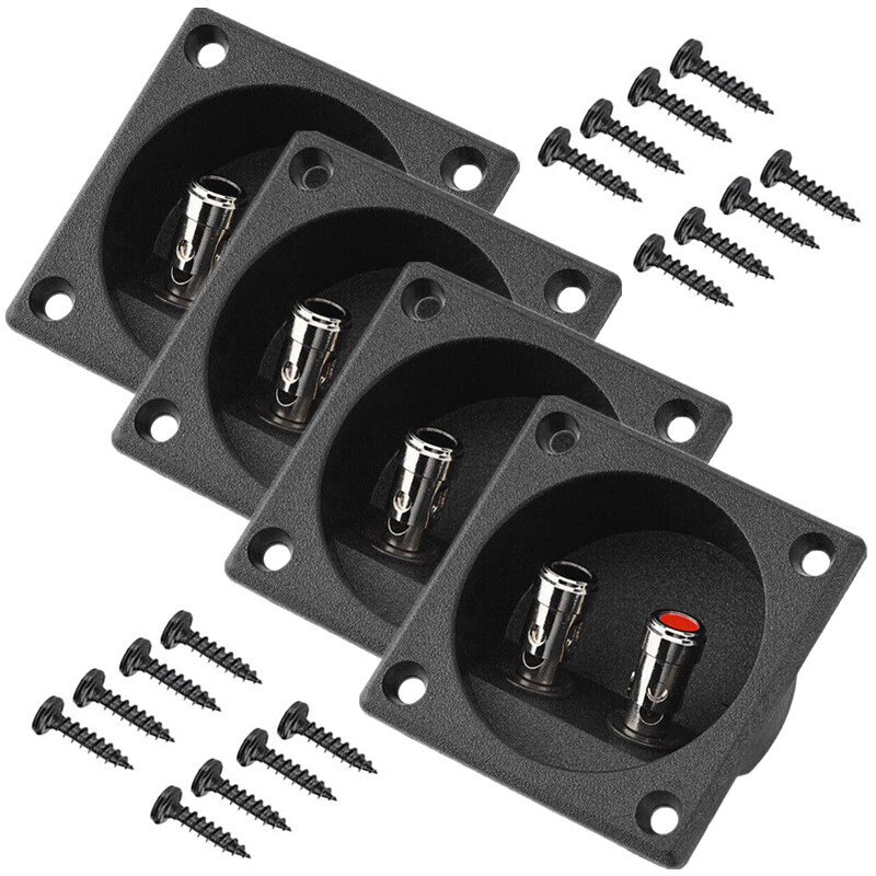 2/4PC Speaker Box Terminal 2-Wire Round Spring Cup Connector Subwoofer ...