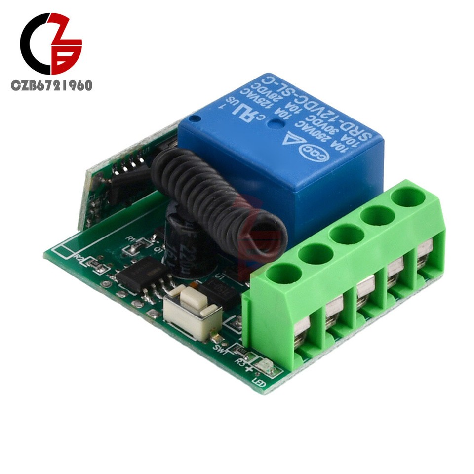 2PCS 1 Channel Receiver Wireless Relay Remote Control Switch Module 12V ...