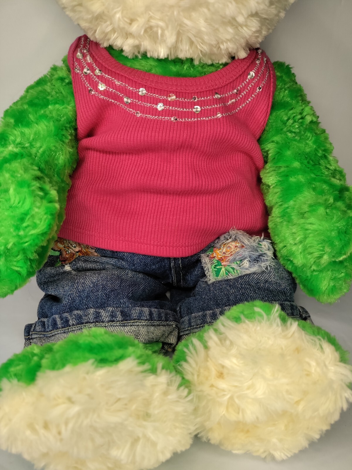 Build A Bear Workshop BAB Green Smiling Frog Plush Stuffed Animal Happy ...