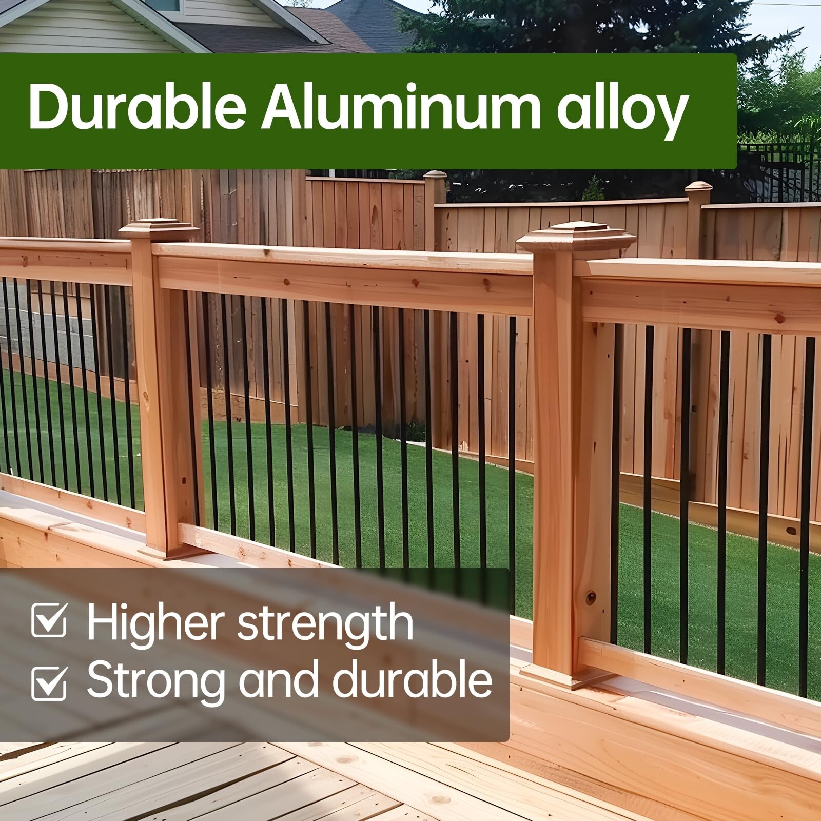 50-Pack 32"x3/4" Aluminum Deck Balusters Hollow Round Deck Railing ...