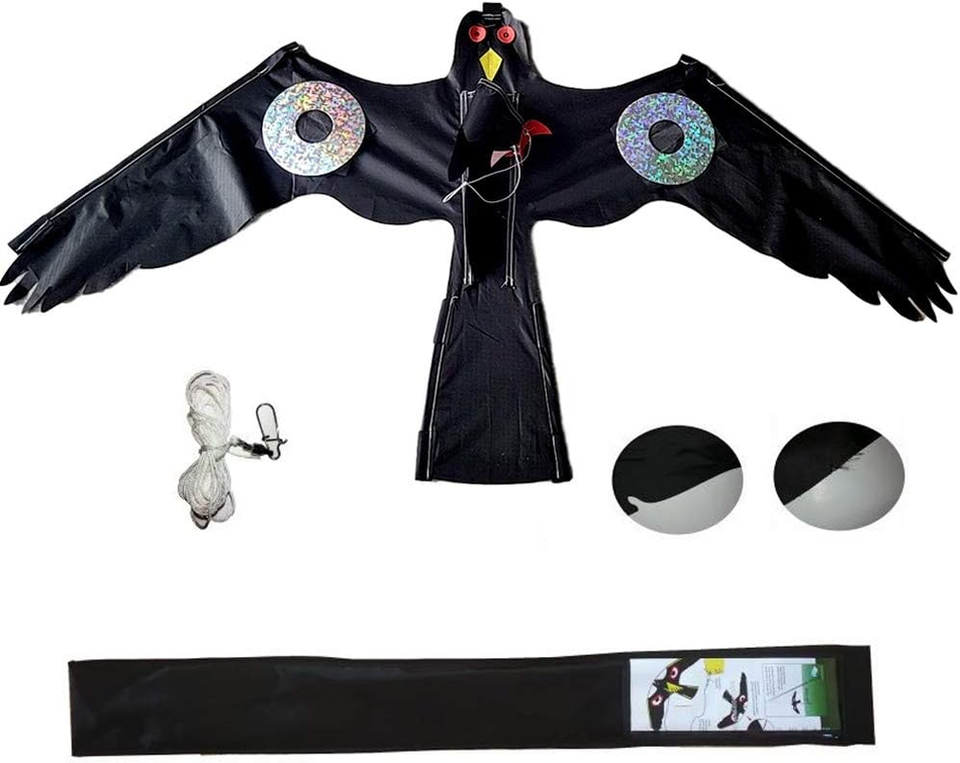 Yomyray Birds Scarer Hawk Flying Kite Simulated Hawk Flash Reflective ...