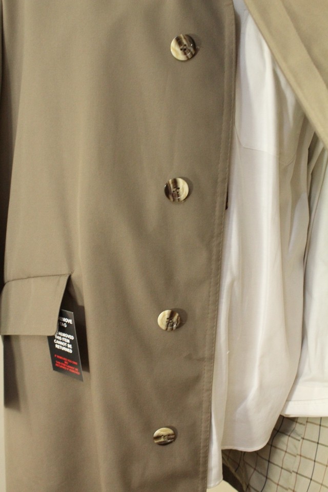 VINTAGE C&A CANDA MENS 44S 112CM BROWN RAINCOAT COAT SINGLE BREASTED ...