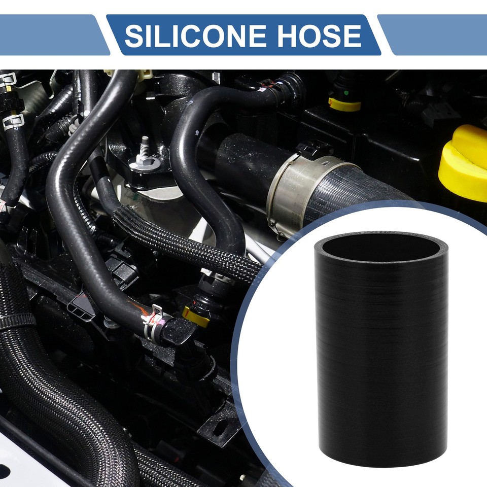 1 Pcs 57mm 2.24" ID 100mm 3.94" Length 0° Black Car Silicone Hose ...