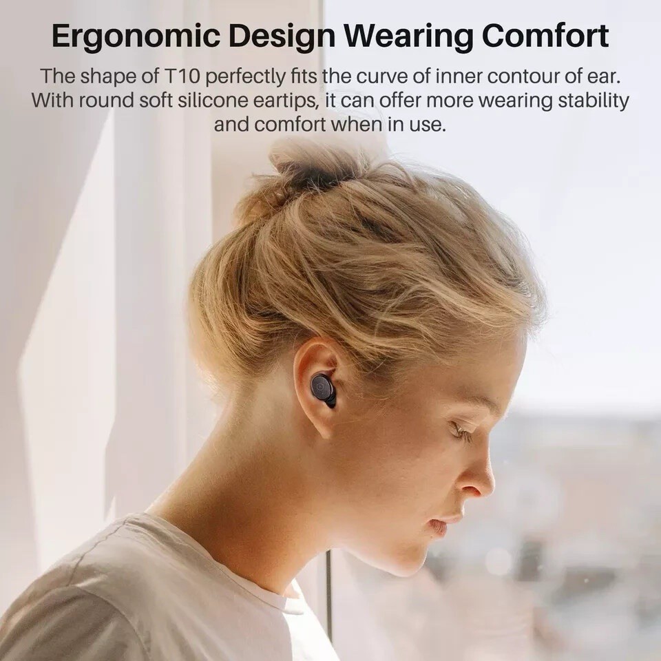 TOZO T10 Bluetooth Wireless Earbuds IPX8 Waterproof Touch Control ...