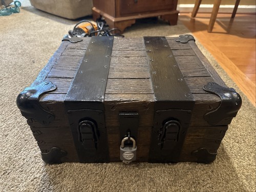 Antique Vintage Primitive Wooden Strongbox Trunk | eBay