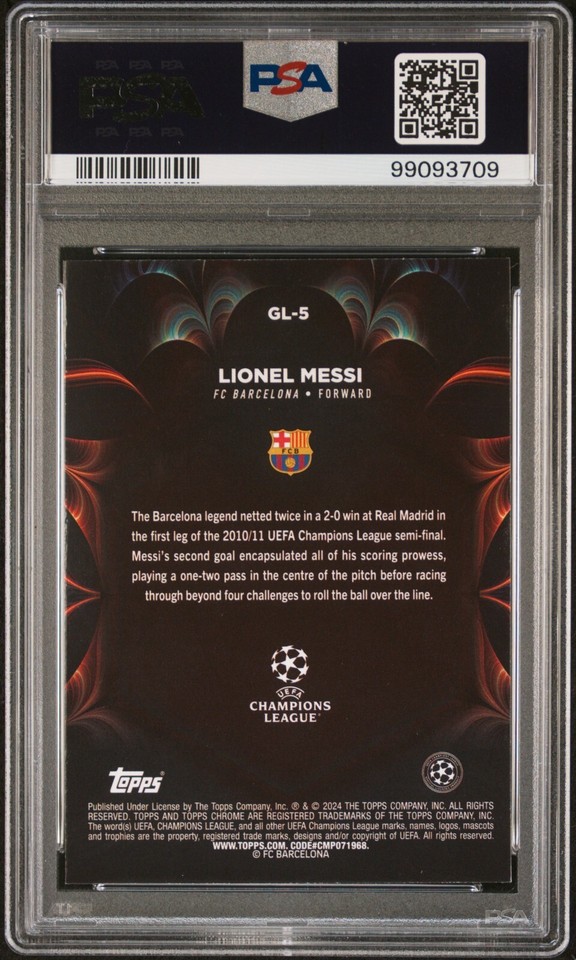 2023-24 Topps Chrome UCC Soccer Lionel Messi Golazo Insert PSA 9 | eBay