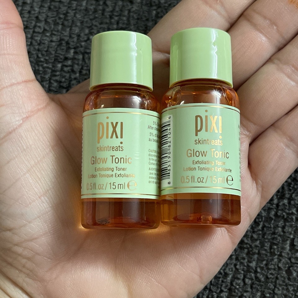 2 X NEW Pixi Skintreats Glow Tonic Exfoliating Toner 0.5fl.oz/15ml ...